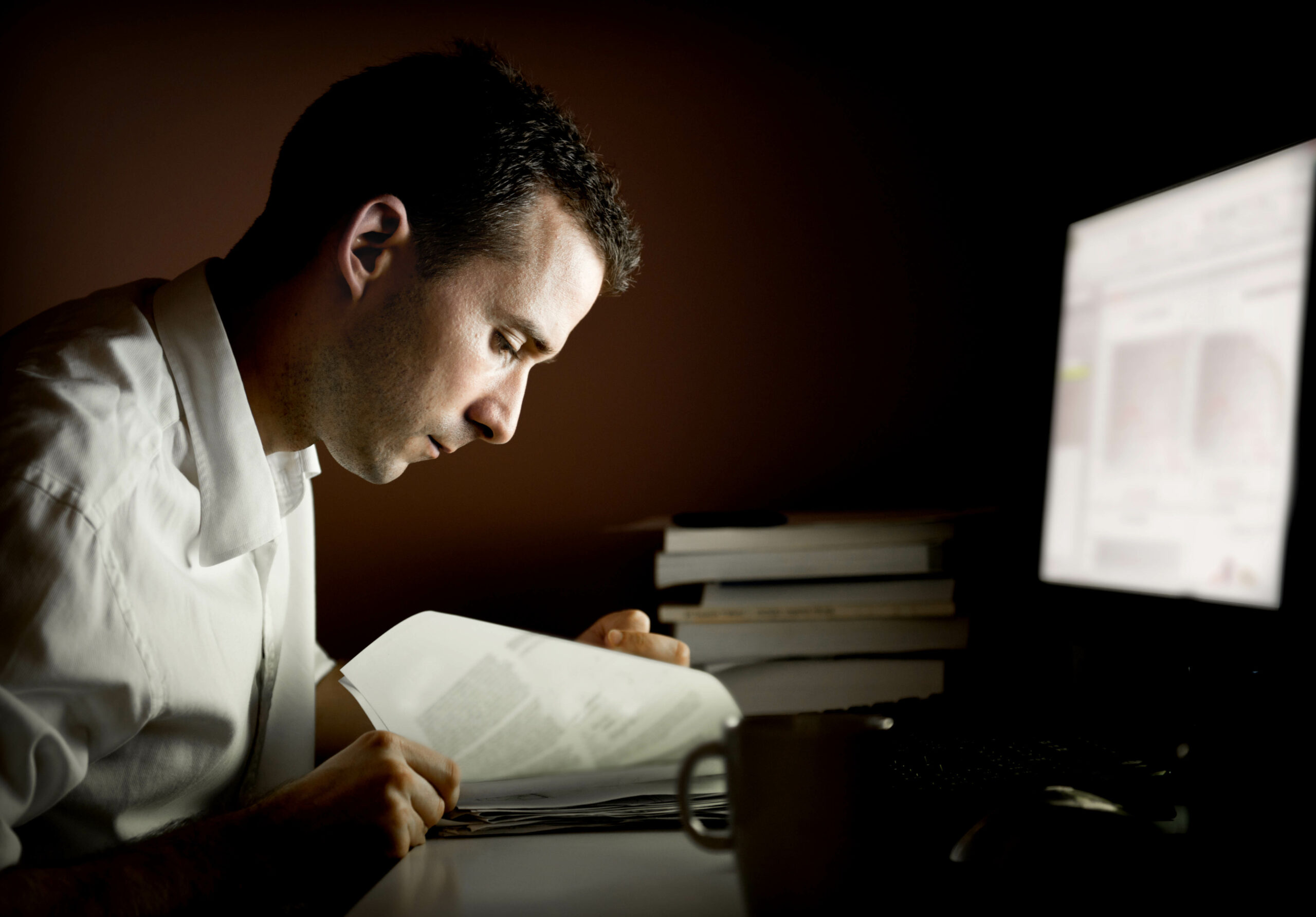 Employees and managers engage in hard work